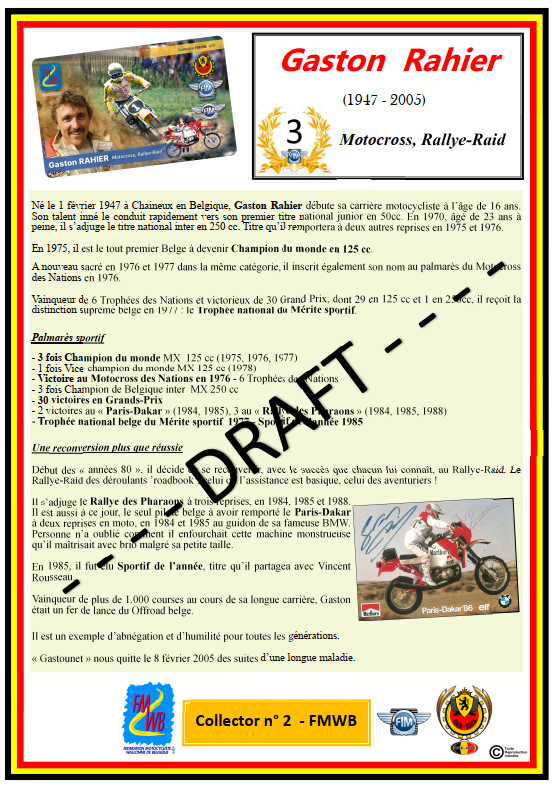 Acquisition des Cartes Collector 2 - Phase 2 (membres FMWB ...